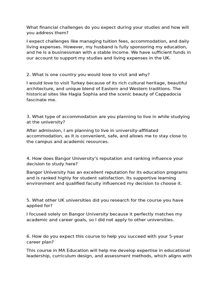 Bangor University Interview Insights | PDF | Curriculum | Leadership