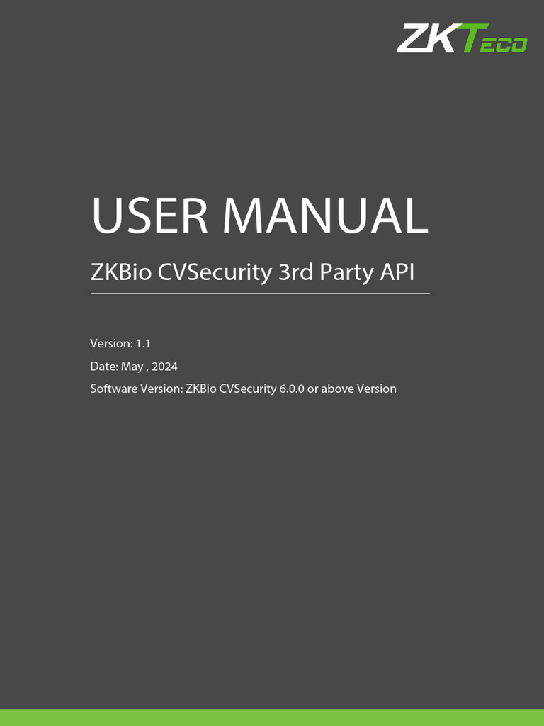 ZKBio CVSecurity API User Manual | PDF | Personal Identification Number ...