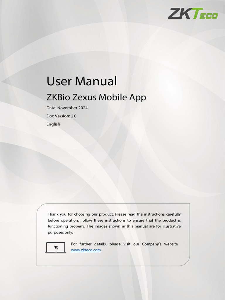 ZKBio Zexus Mobile App User Manual | PDF | Mobile App | Cloud Computing