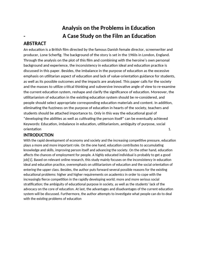 Analysis On The Problems in Education | PDF | Utilitarianism | Intelligence