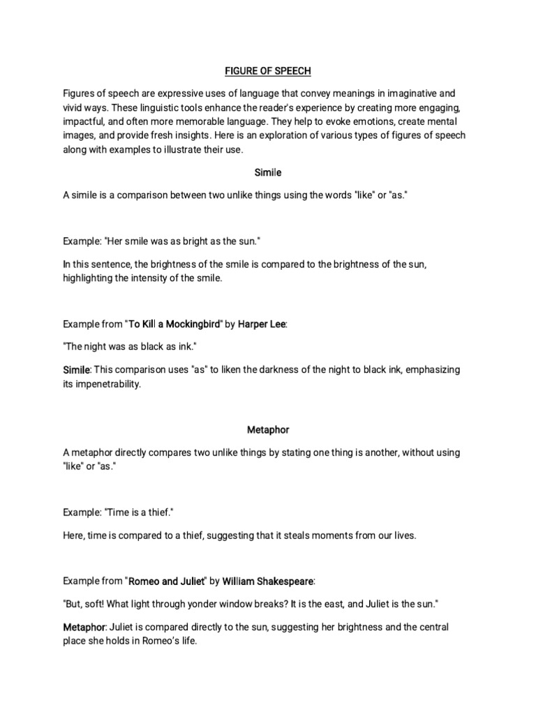 Figure of Speech | PDF | Metaphor | Pride And Prejudice