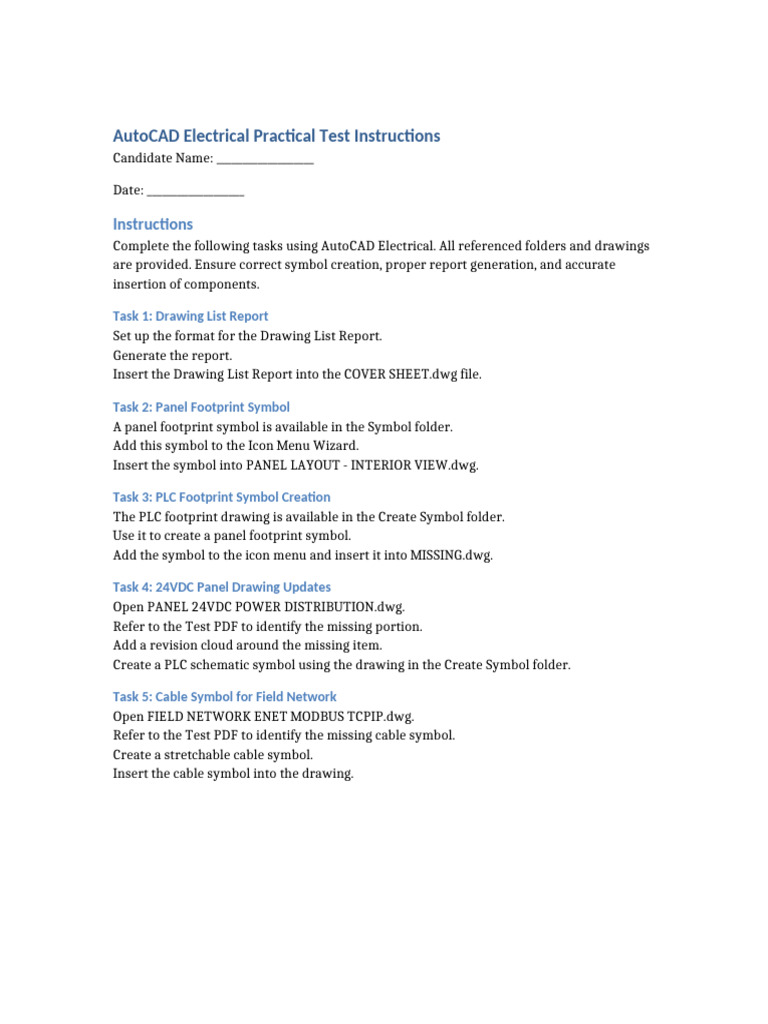 AutoCAD Electrical Test | PDF