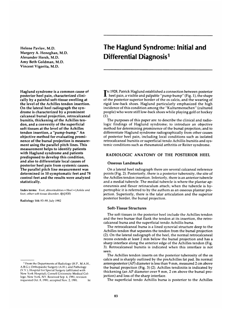 Diagnosing Haglund Syndrome | PDF | Foot | Lower Limb Anatomy