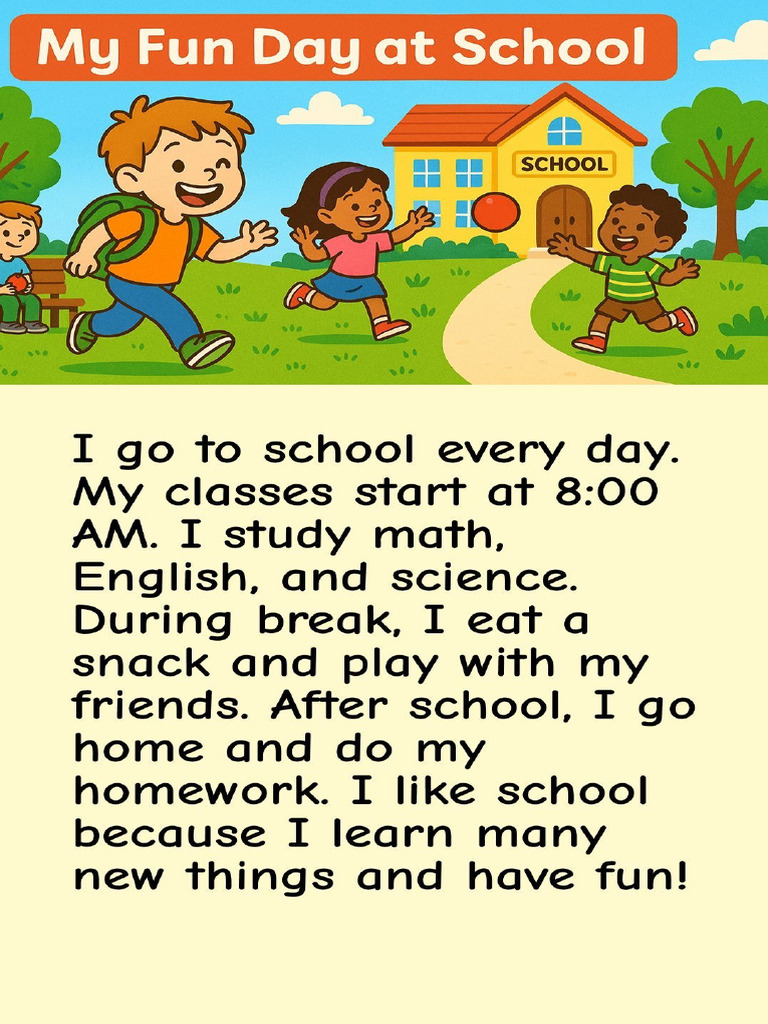 My Fun Day at School | PDF