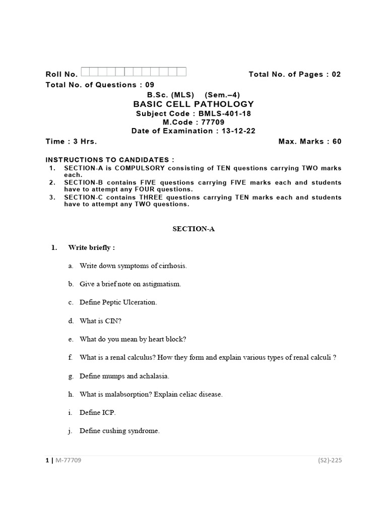 Basic Cell Pathology Exam Guide | PDF | Kidney | Medical Specialties