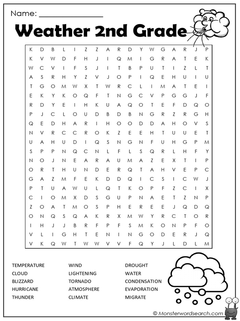 Weather 2nd Grade Word Search | PDF