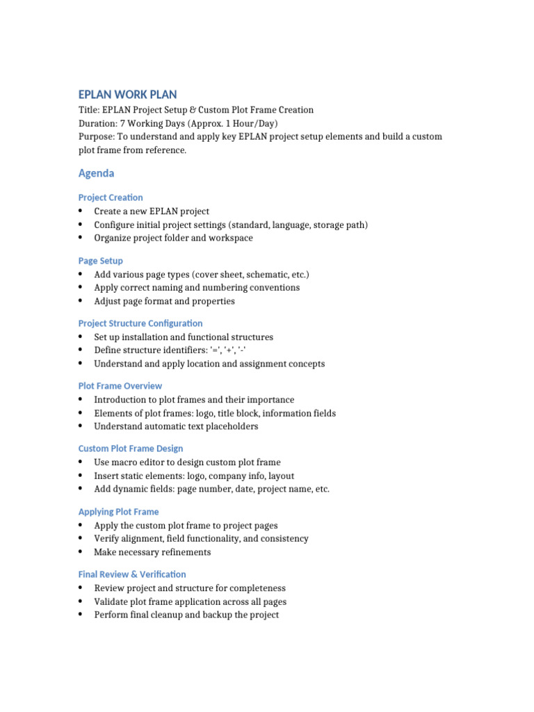 Eplan Work Plan | PDF