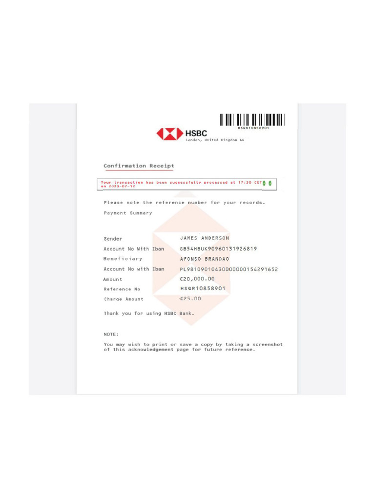 HSBC Slip | PDF