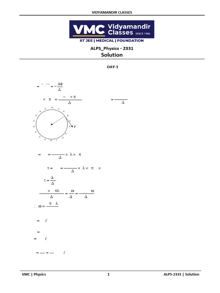 ALPS 2331 Physics Assignment Solutions | PDF | Inductor | Electrical Impedance