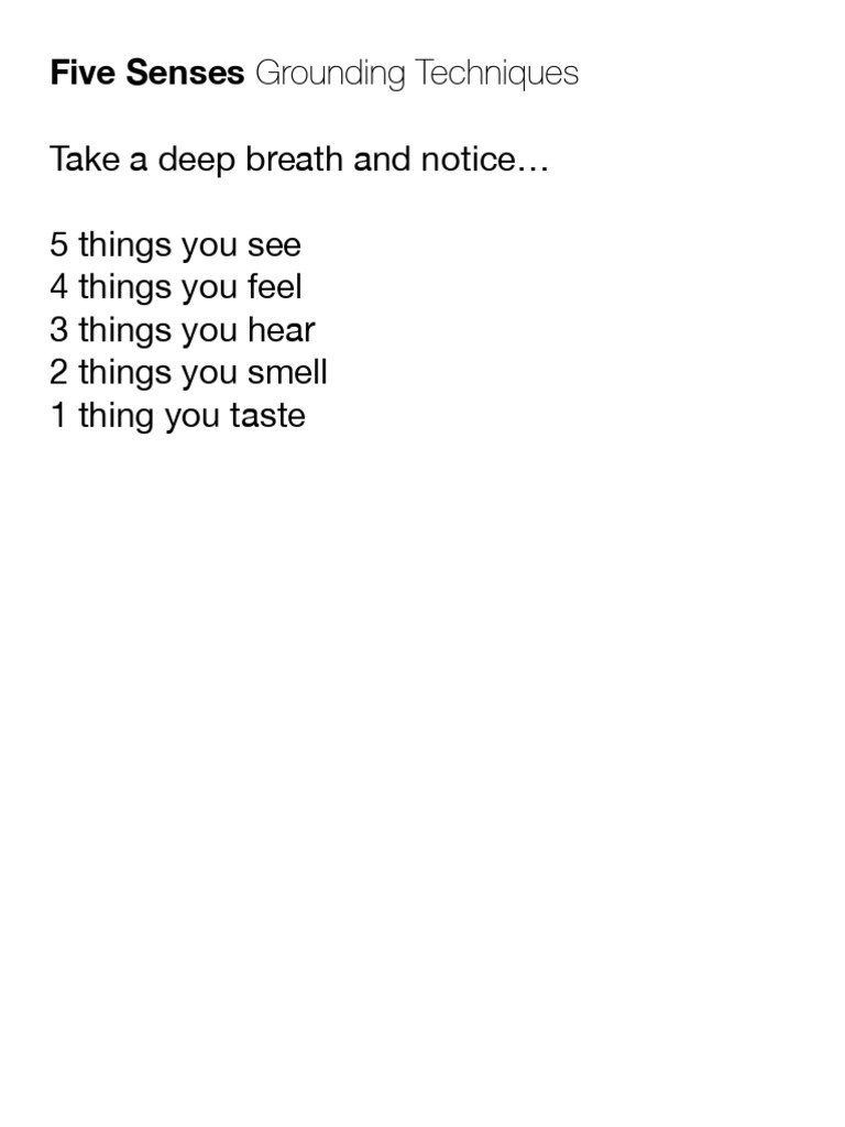 Grounding Techniques - Five Senses | PDF
