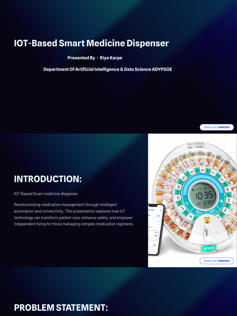 IOT Based Smart Medicine Dispenser | PDF