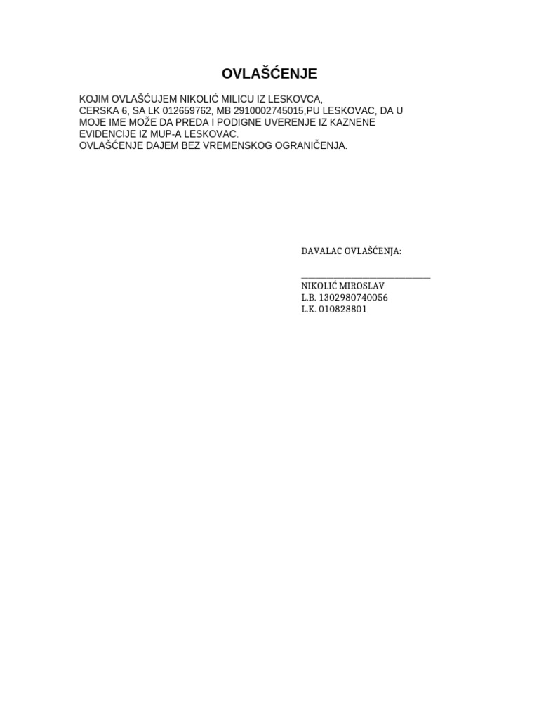 OVLASCENJE | PDF