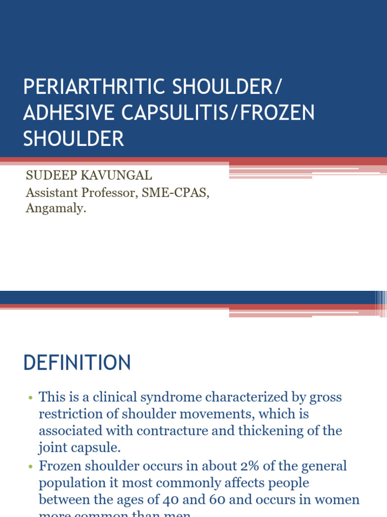 Periarthritic Shoulder PDF | PDF | Anatomical Terms Of Motion | Shoulder