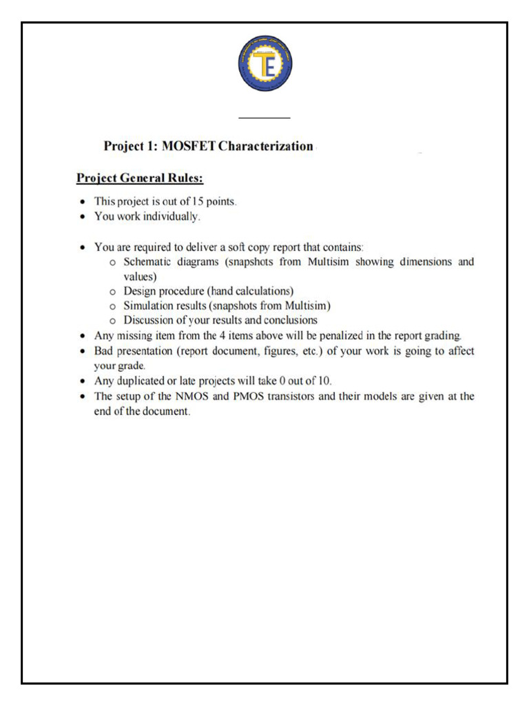 COMM 471 - Digital Circuit Design - Assignment 1 | PDF
