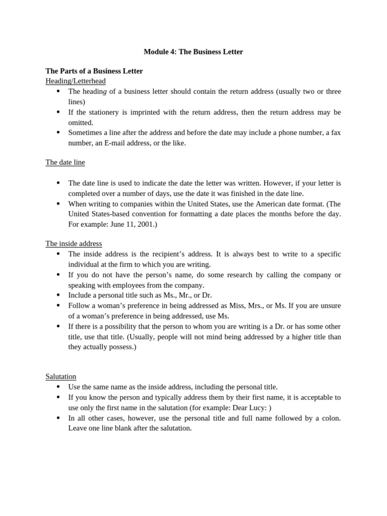 Business Letter Writing Essentials | PDF | Résumé