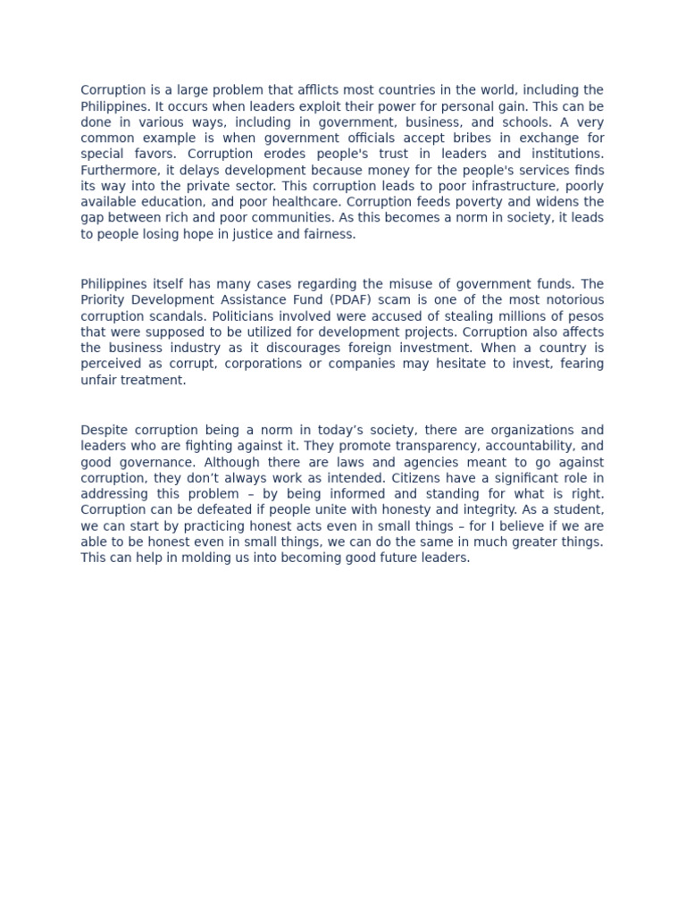 Addressing Corruption in the Philippines | PDF