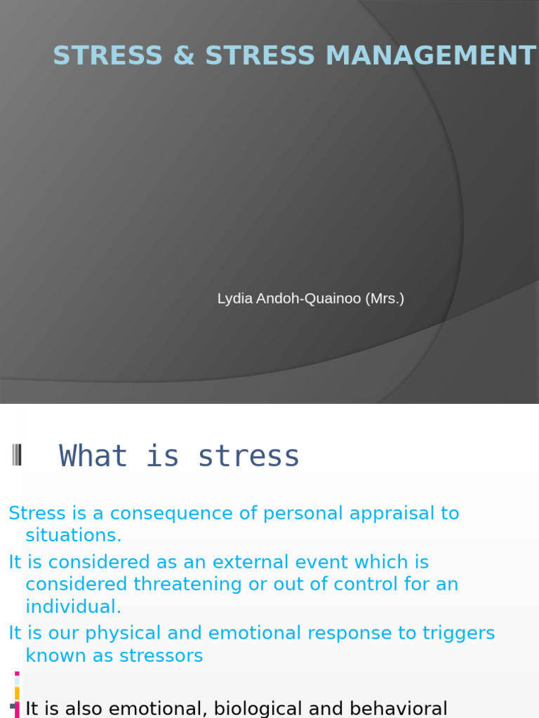 Understanding Stress and Management Techniques | PDF | Stress (Biology ...