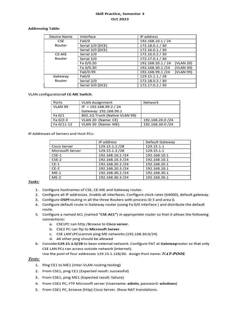 Skill 3rd 27 Practice | PDF | Router (Computing) | Ip Address
