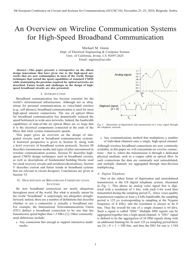 Overview of Wireline Broadband Systems | PDF | Optical Fiber | Broadband