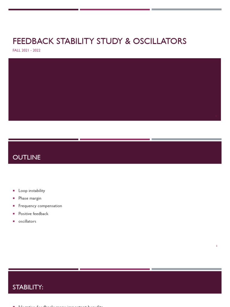 EEE350 - Feedback Stability Study & Oscillators | PDF | Electronic Oscillator | Feedback