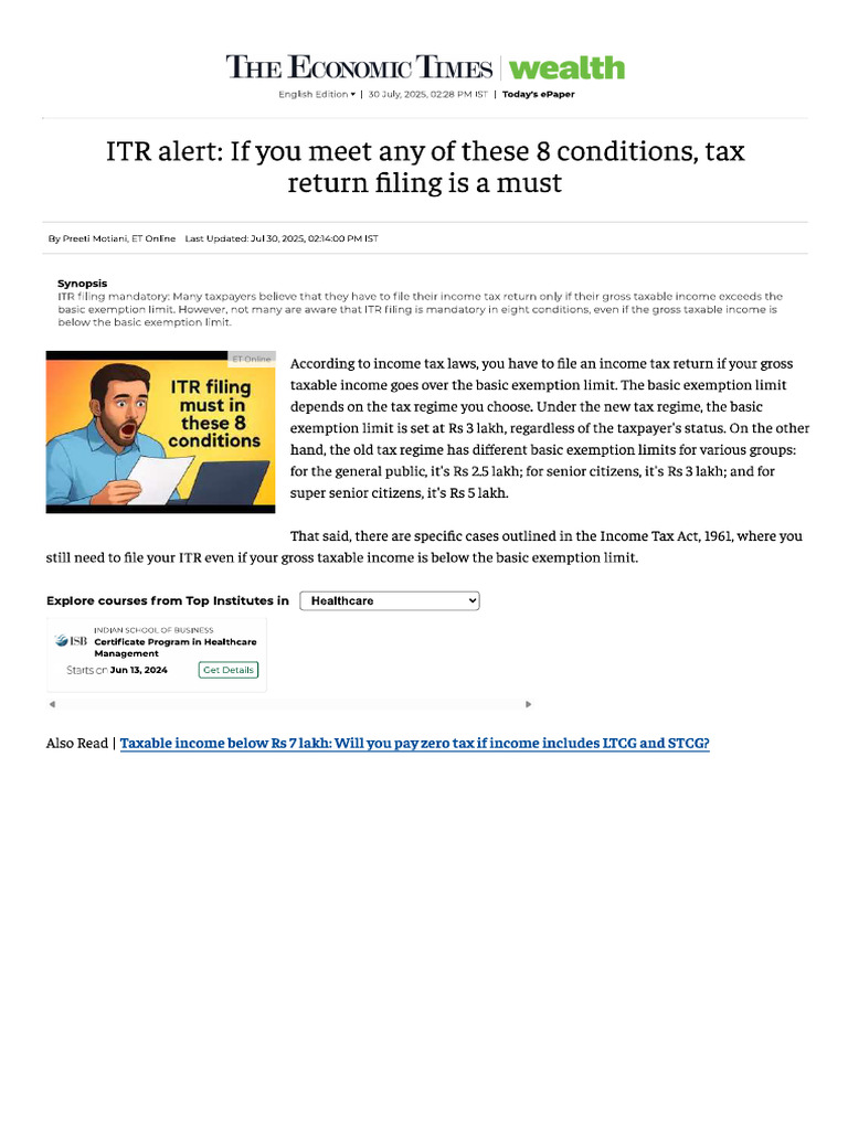 ITR Alert | PDF