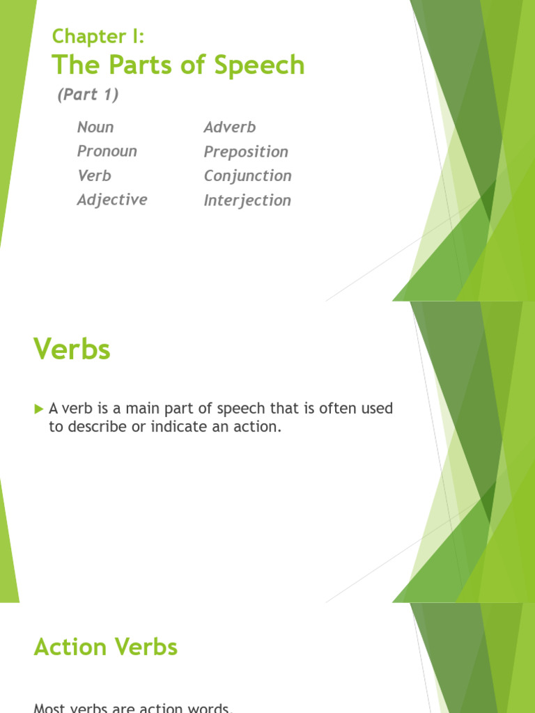 Chapter I - VERB ADVERB ADJECTIVES PREPOSITIONS | PDF | Adjective | Verb