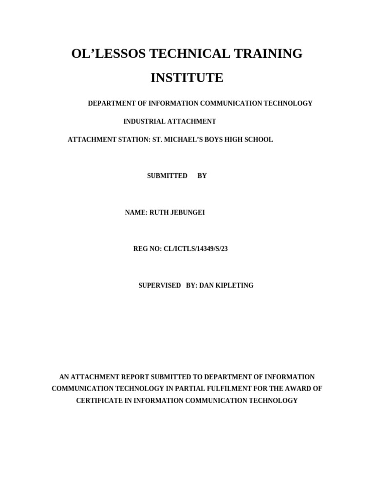 Ruth Jebungei Attachement | PDF | Computer Network | Network Topology