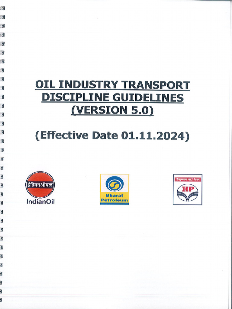 Oil Industry Transport Discipline Guidelines (Ver 5.0) | PDF