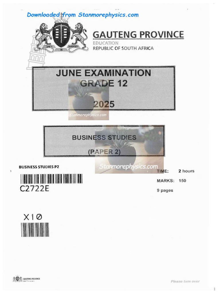 GP Business Studies Grade 12 June 2025 P2 and Memo | PDF