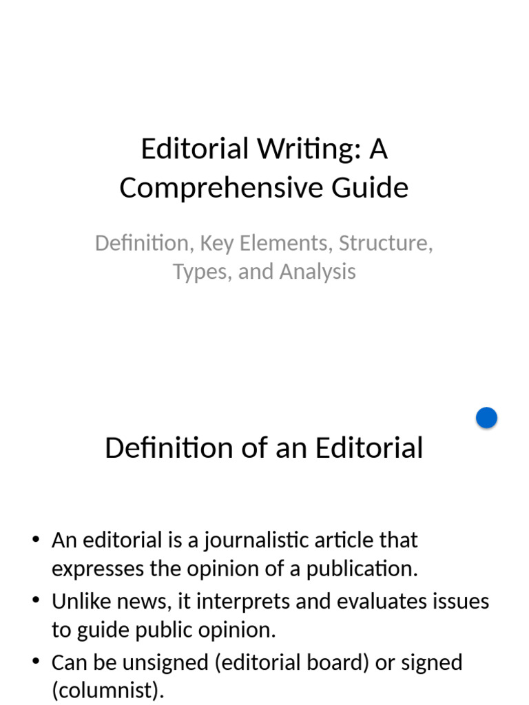 Editorials Presentation With Icons | PDF