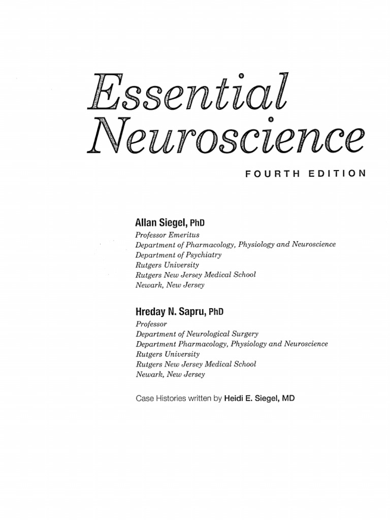 Essential Neuroscience: Siegel | PDF | Central Nervous System | Brainstem