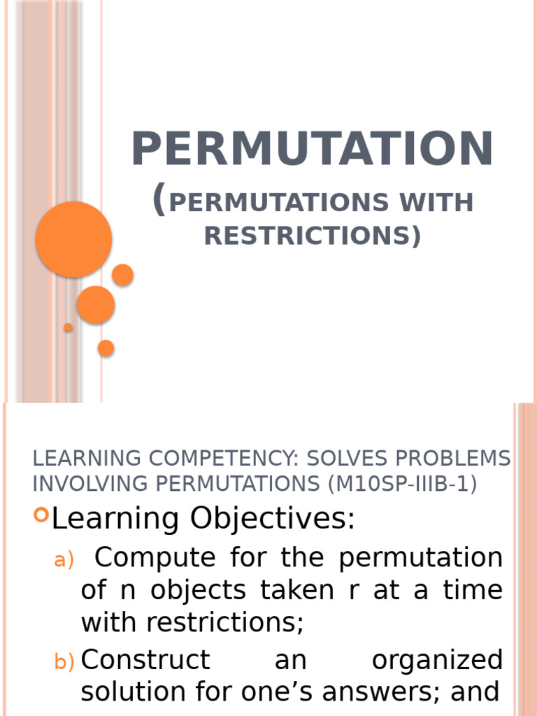 Solving Problem Involving Permutation | PDF