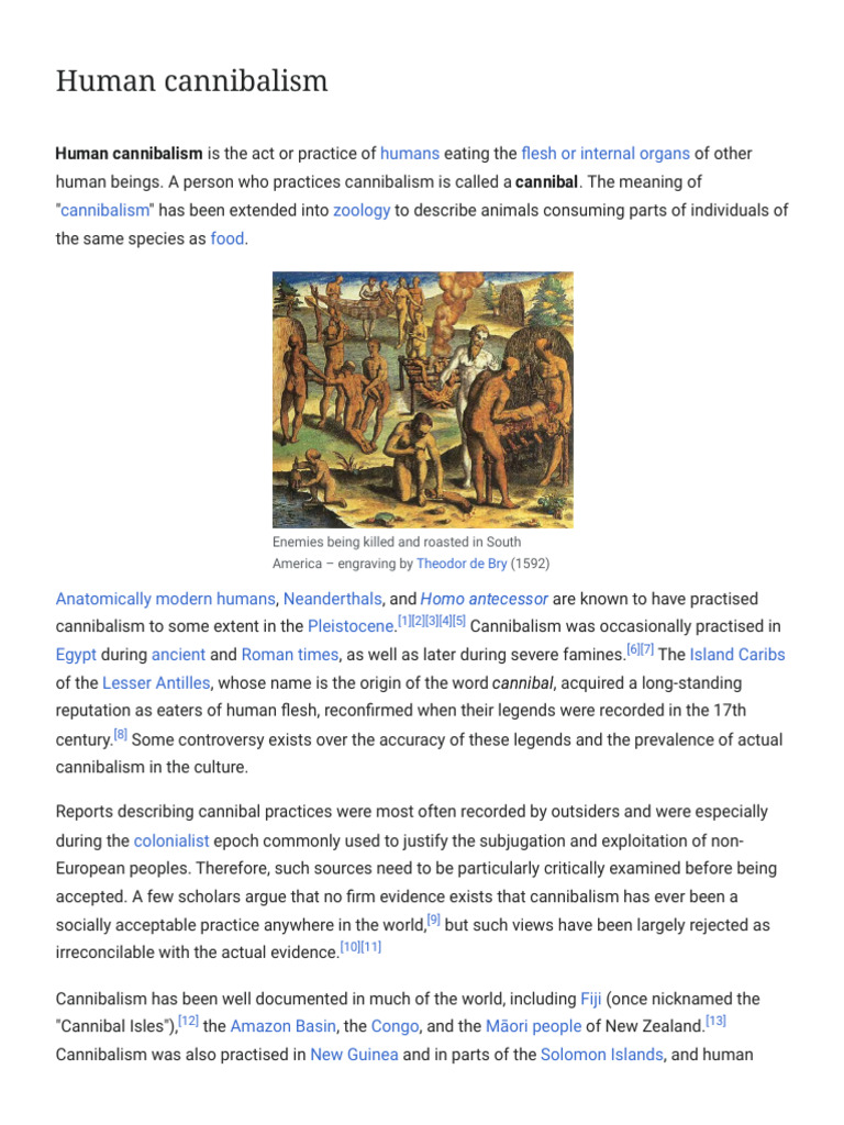 Human Cannibalism - Wikipedia | PDF