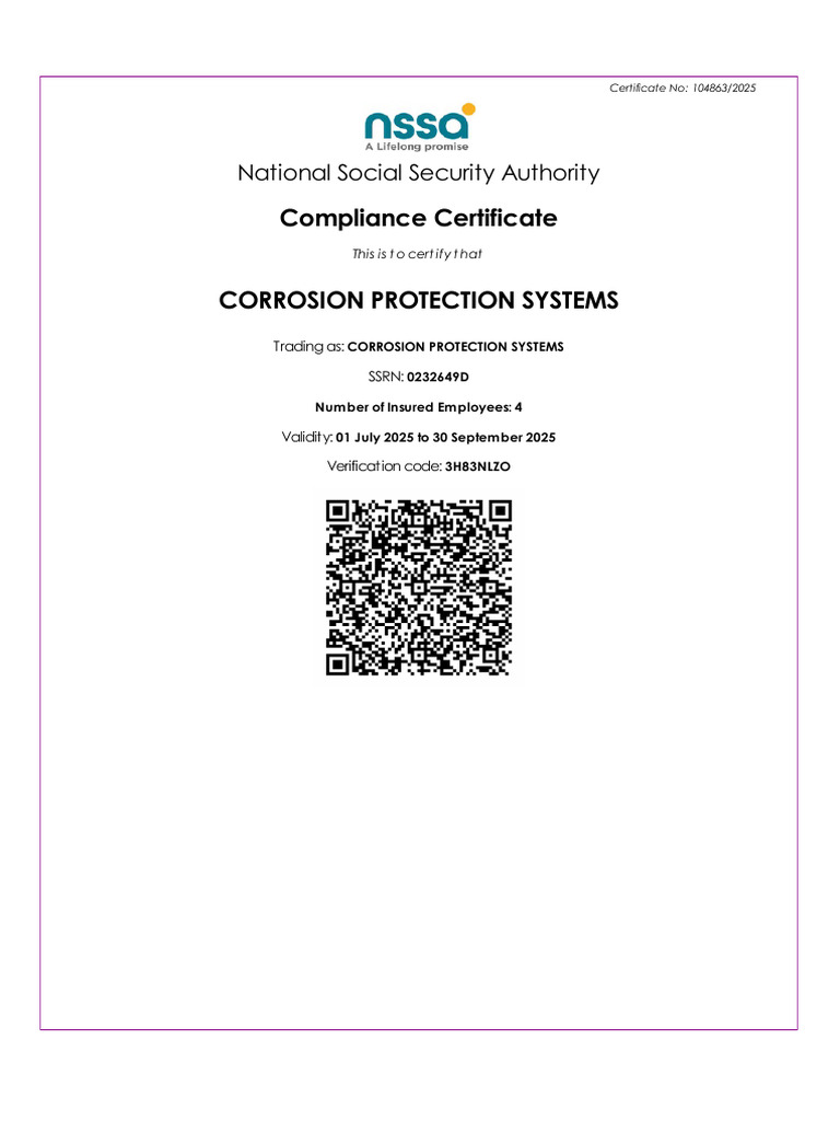 Nssa Certificate | PDF