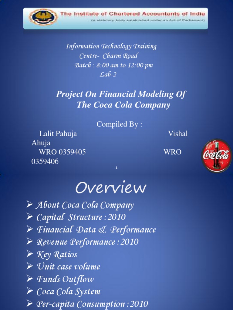 Project On Financial Modeling of The Coca Cola Company: Information ...