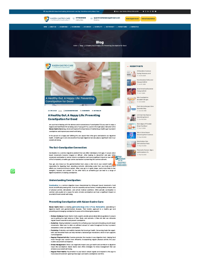 Preventing Constipation for Better Health | PDF | Constipation ...