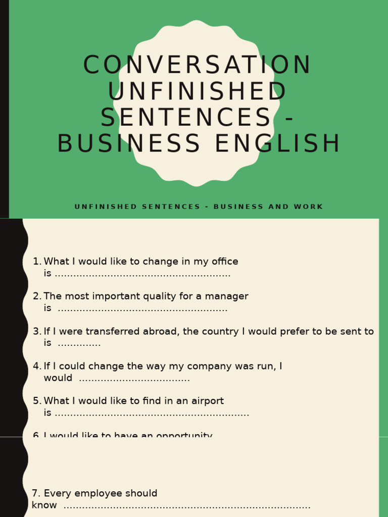 Unfinished Sentences | PDF