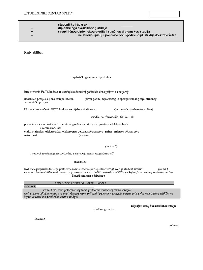 Prijava-obrazac-B-4 Akademska 2025.-26.g.-Upis Druge Godine Sveučilišnog Diplomskog Studija I ...