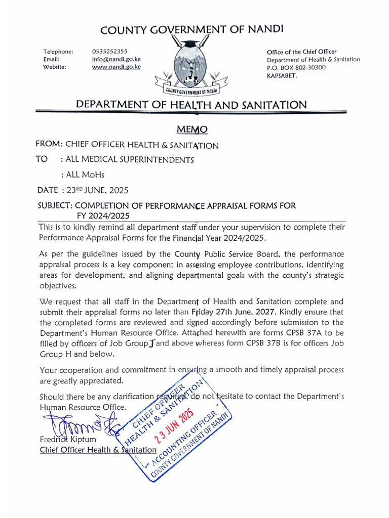 Completion of Performance Appraisal For Fy 2024-225 | PDF | Performance ...
