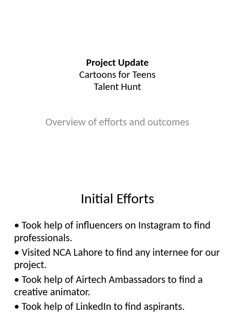 Talent Hunt Project Cartoons Update | PDF