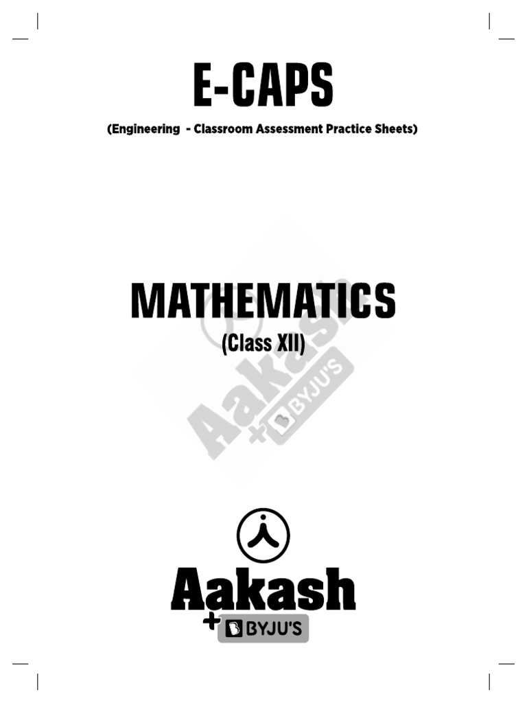 ECAPs - Mathematics - (Class XII) - 2023-24 - 250324 - 090044 | PDF