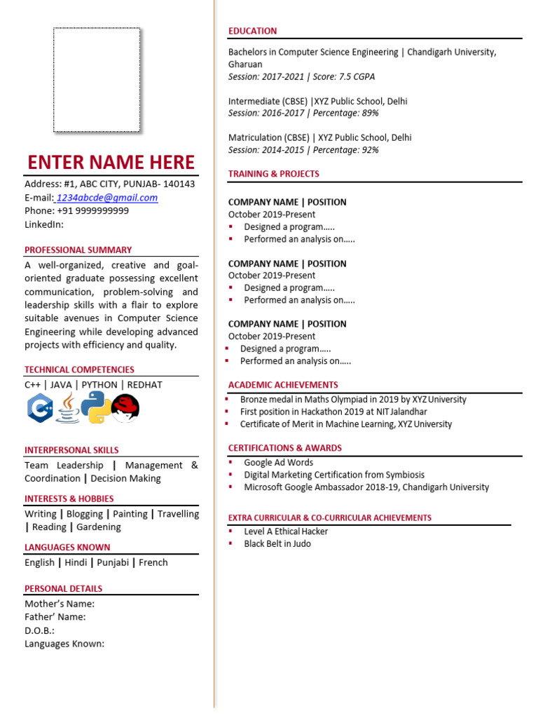 Computer Science Graduate Resume | PDF