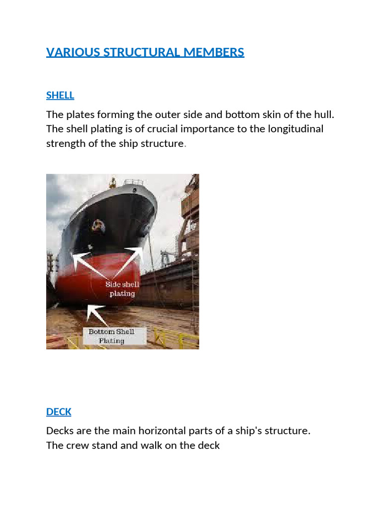 5) Various Structural Members | PDF | Ships | Hull (Watercraft)