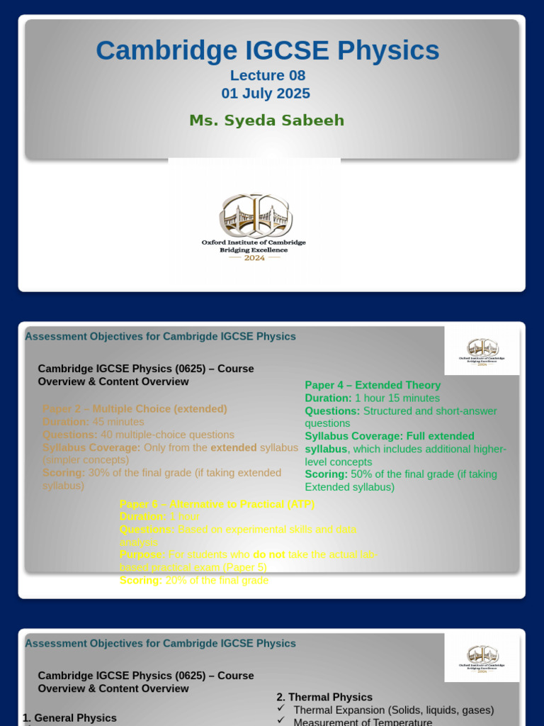 Caie 0625 Physics | PDF | Gases | Temperature