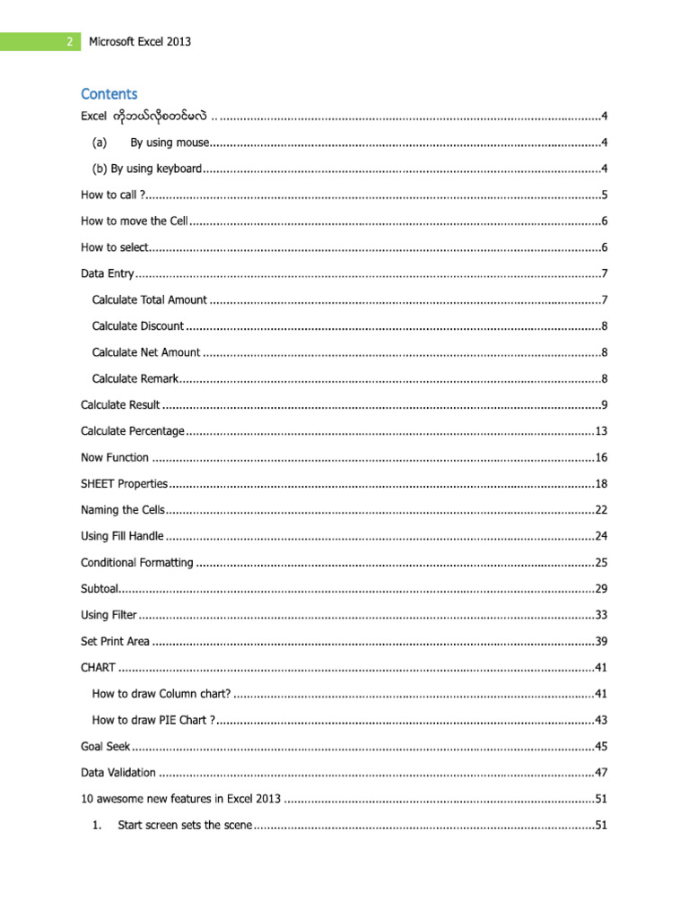 Microsoft Excel 2013 (MYM Teacher Handbook) | PDF