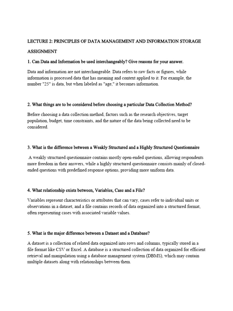 Lecture 2 - Principles of Data Management & Information Storage-Wps Office | PDF | Data ...