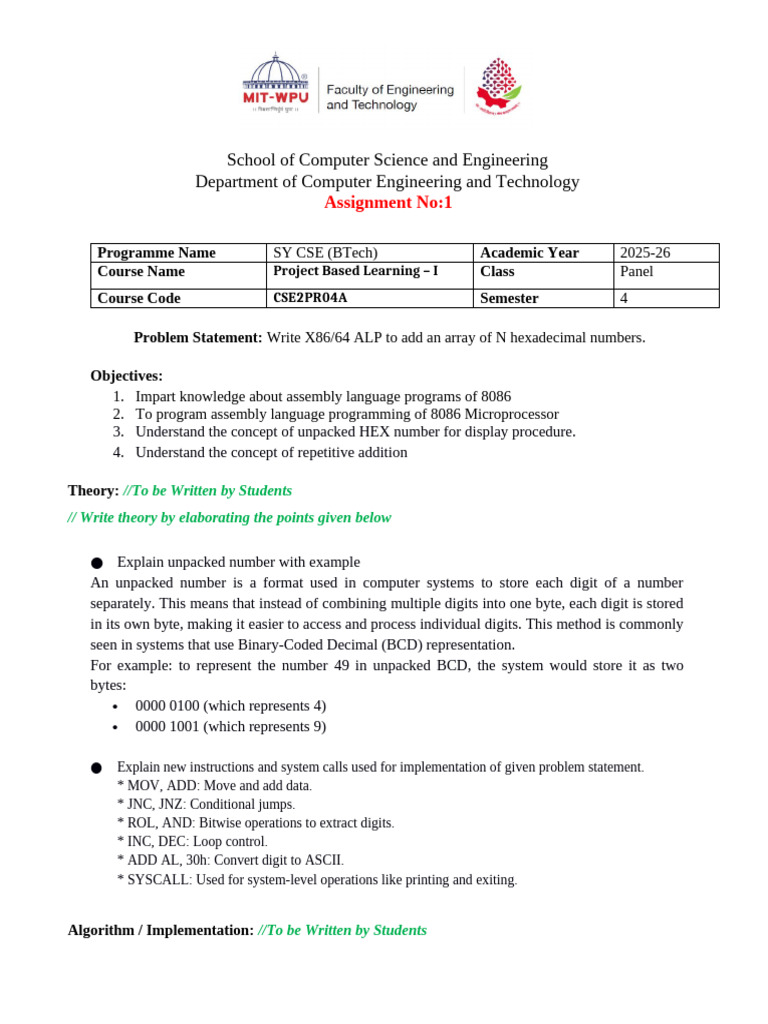 Unit 1 - MMA - PPT - 2024 Difference Between Memory-Mapped I/O and Isolated I/O | PDF | Assembly ...
