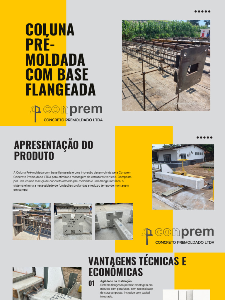 Coluna Pré-moldada com Base Flangeada | PDF