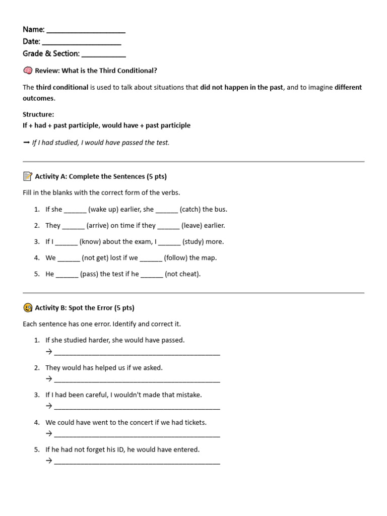 Understanding the Third Conditional | PDF