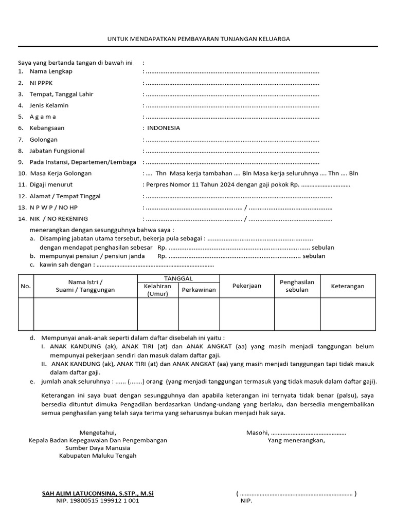 Format KP4 PPPK 2025 | PDF